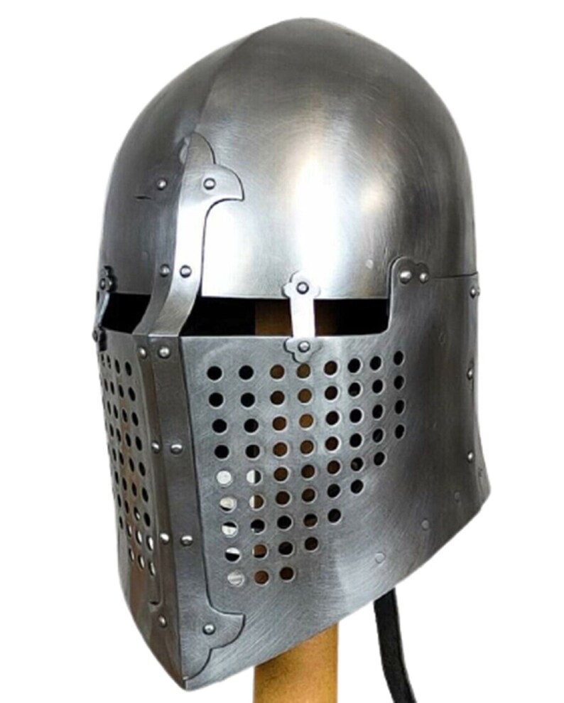 Knight Bascinet Helmet 15th Century Steel Iron Armor LARP Helmet Combat ...