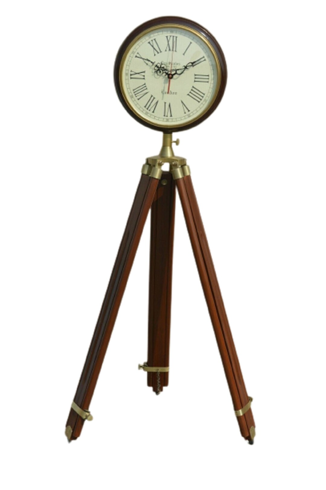 Modern Floor Clock Office Clock Wooden Tripod Clock Room - Etsy