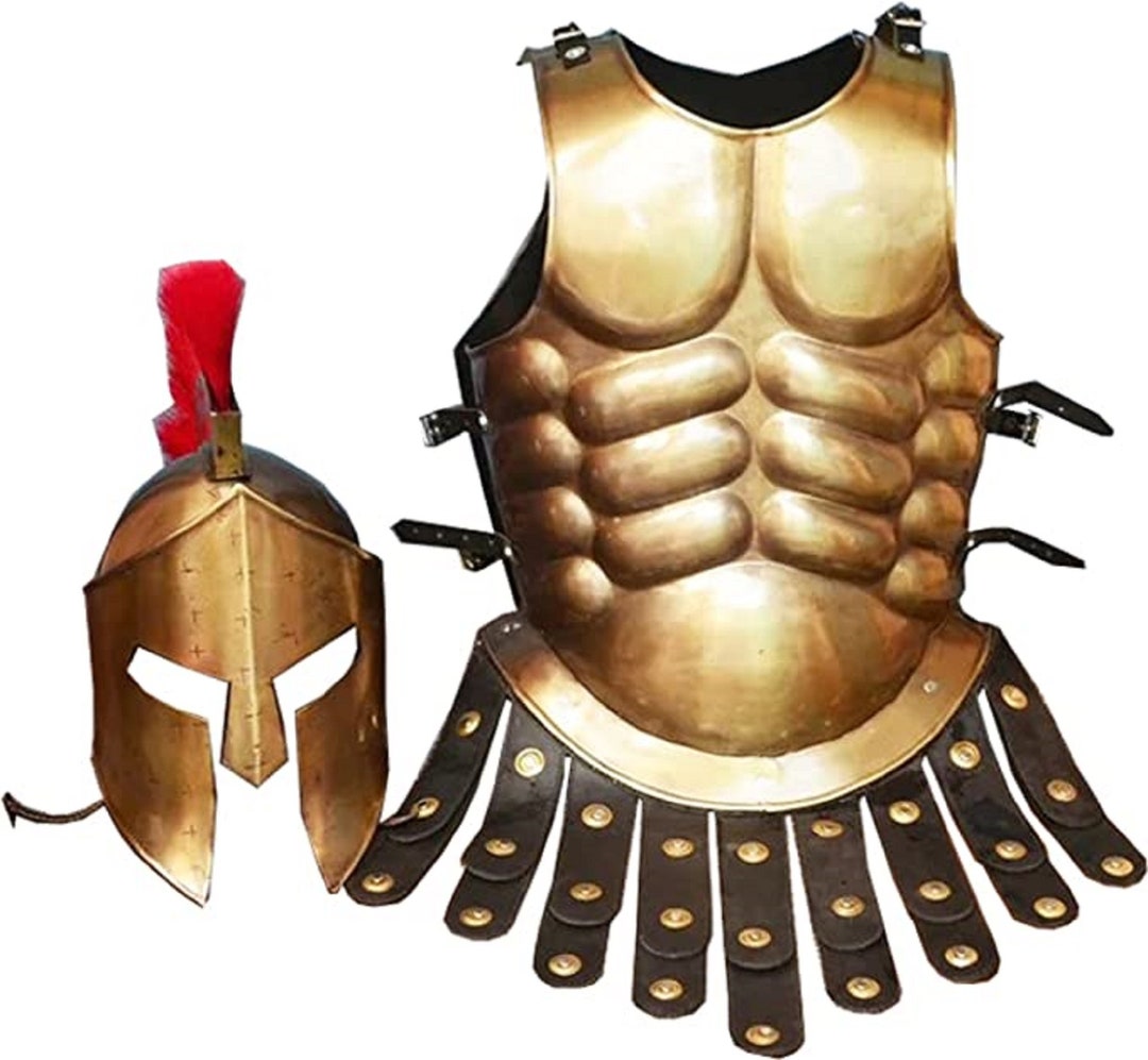 Knight 300 Greek Chest Armor Gothic Cuirass Muscle Jacket Helmet Steel ...