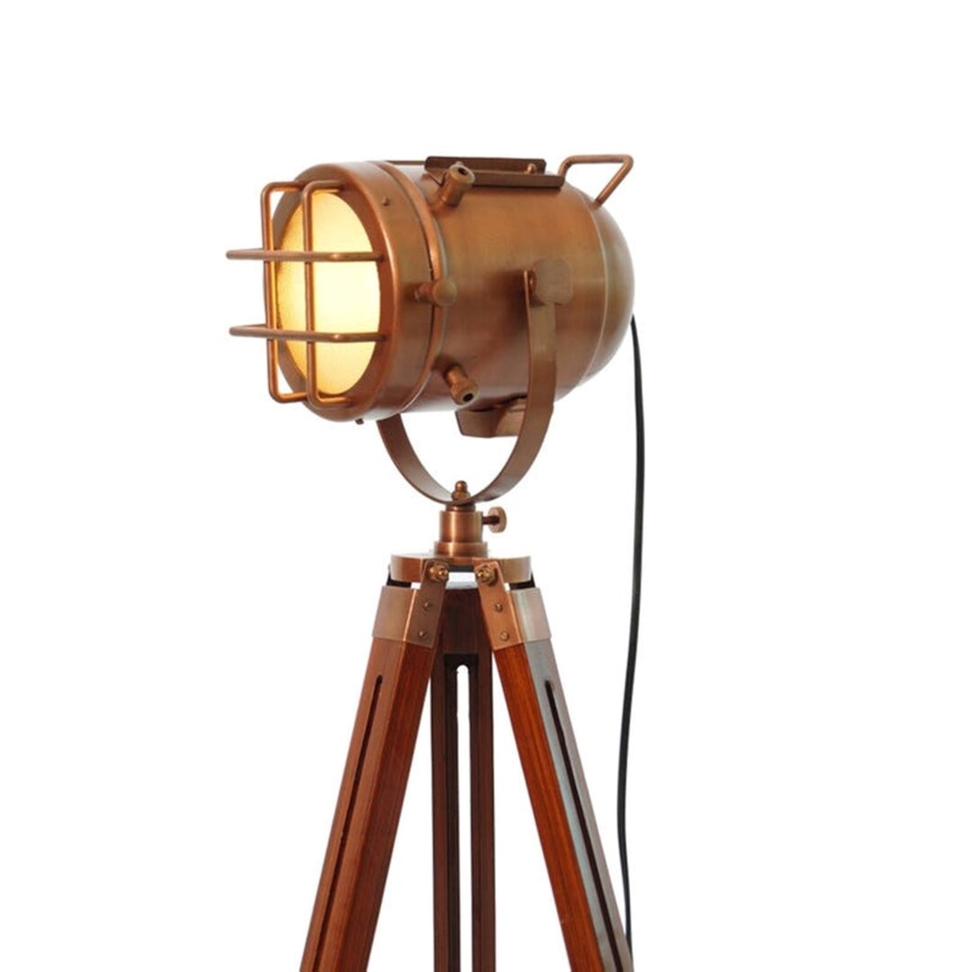 Modern Studio Floor Lamp Wooden Tripod Stand Lamp Spotlight - Etsy