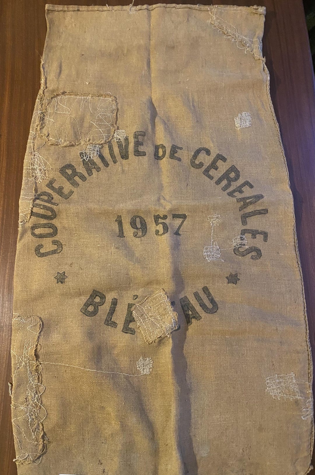 Collection of French Large Hessian Sacks 'cooperative Cereal' Bleneau ...