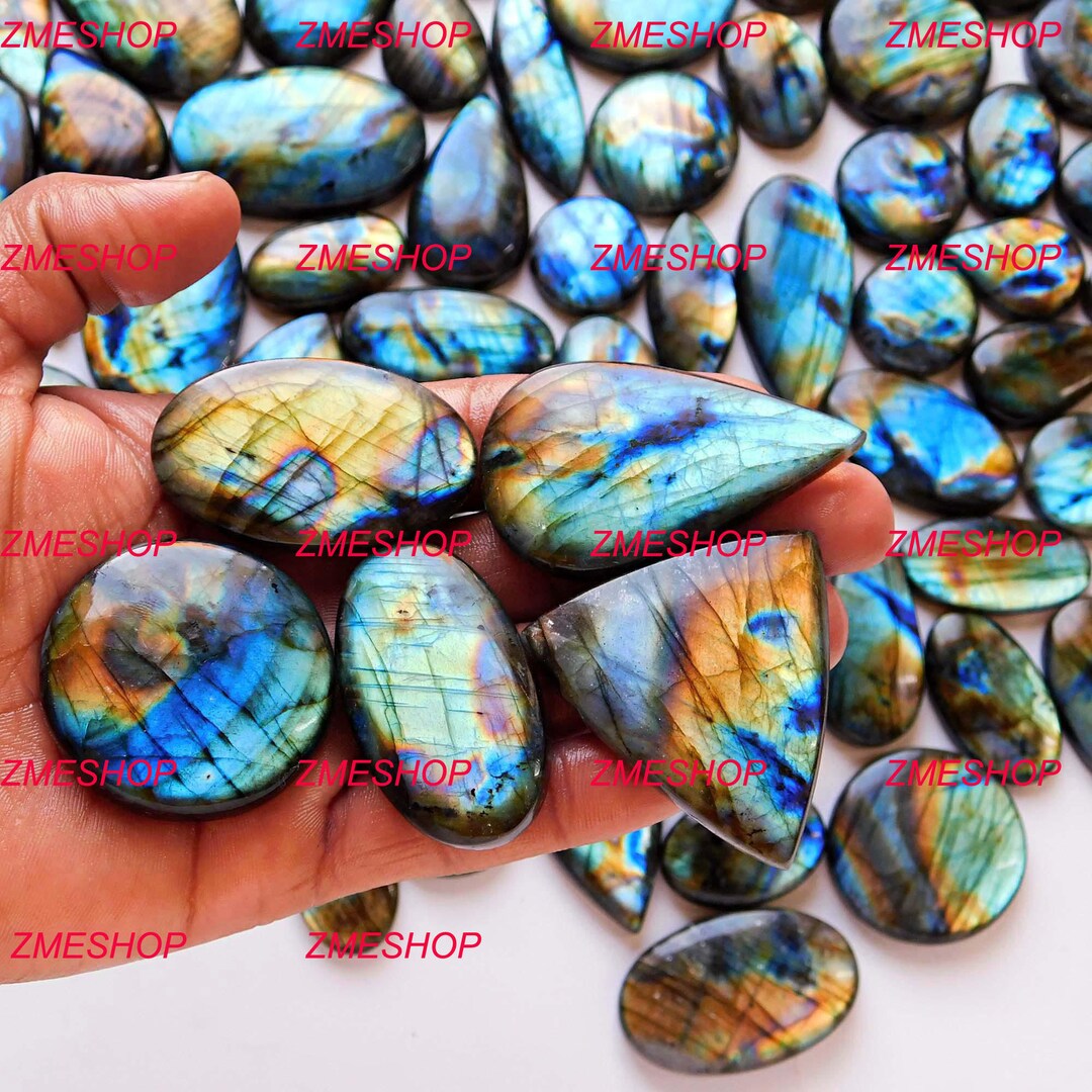 Multi Fire Labradorite Cabochon Lot | Blue Flash Gemstone for Jewelry ...