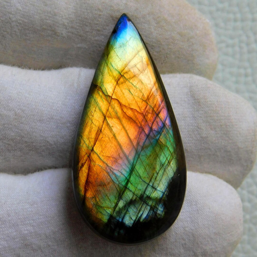 Purple Labradorite Cabochon Pear Shape (37X17X7 MM, 45 Crts) - Etsy