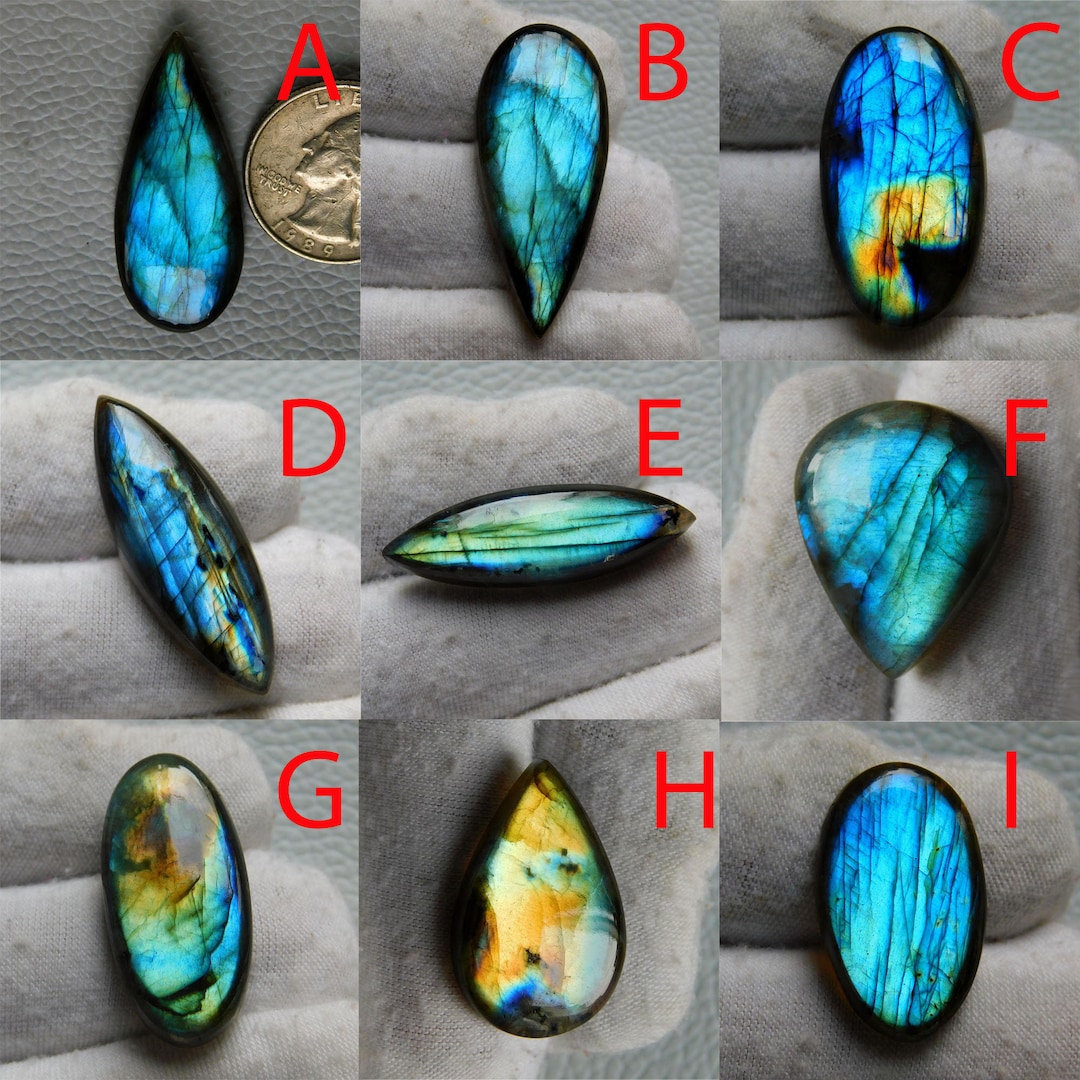 Natural Blue and Multi Fire Labradorite Cabochon Blue Labradorite Multi ...
