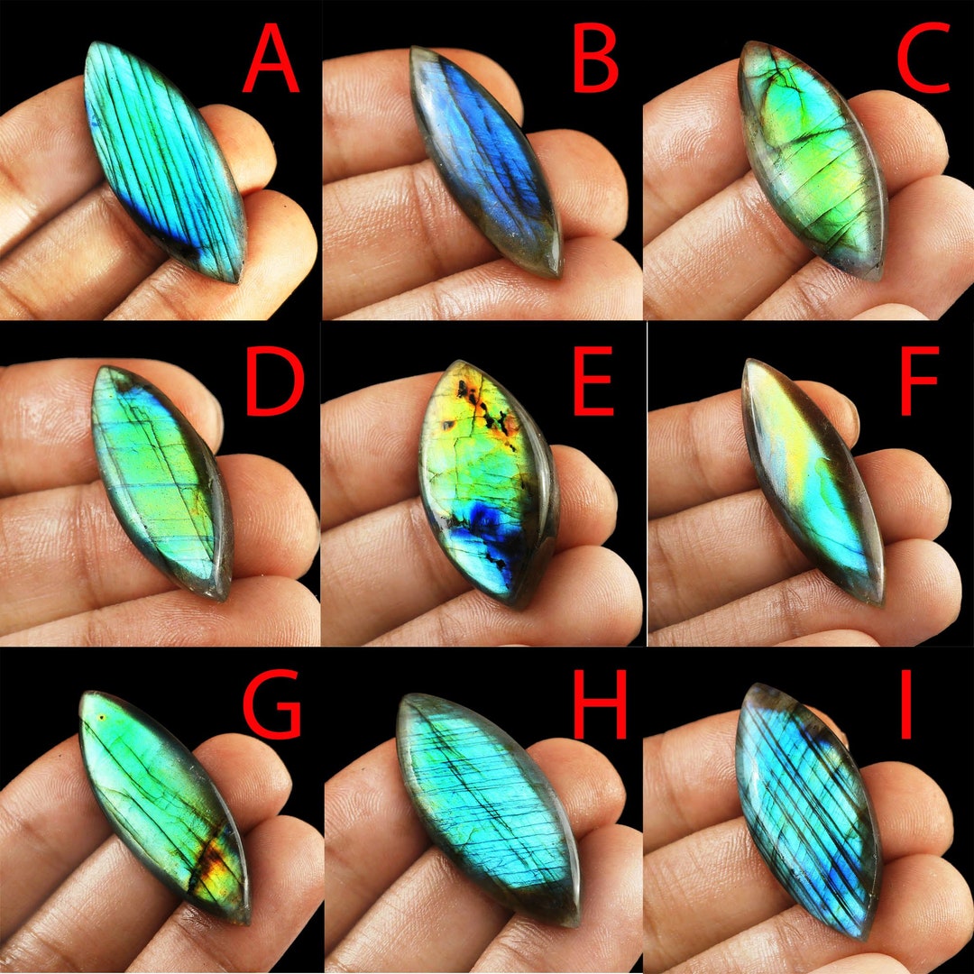 Multi Colour Labradorite Marquise Shape Gemstone , Labradorite Cabochon ...