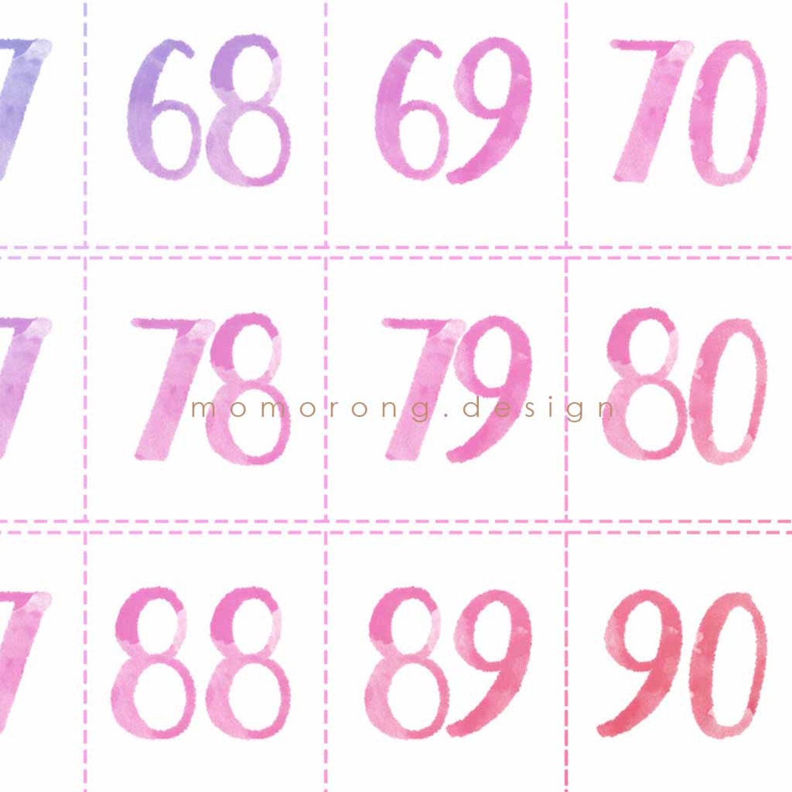 Rainbow Numbers Count 1-100 for Home School,educational Printable at ...