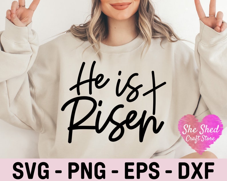 He is Risen SVG Cut File Easter Svg Christian Svg Happy - Etsy
