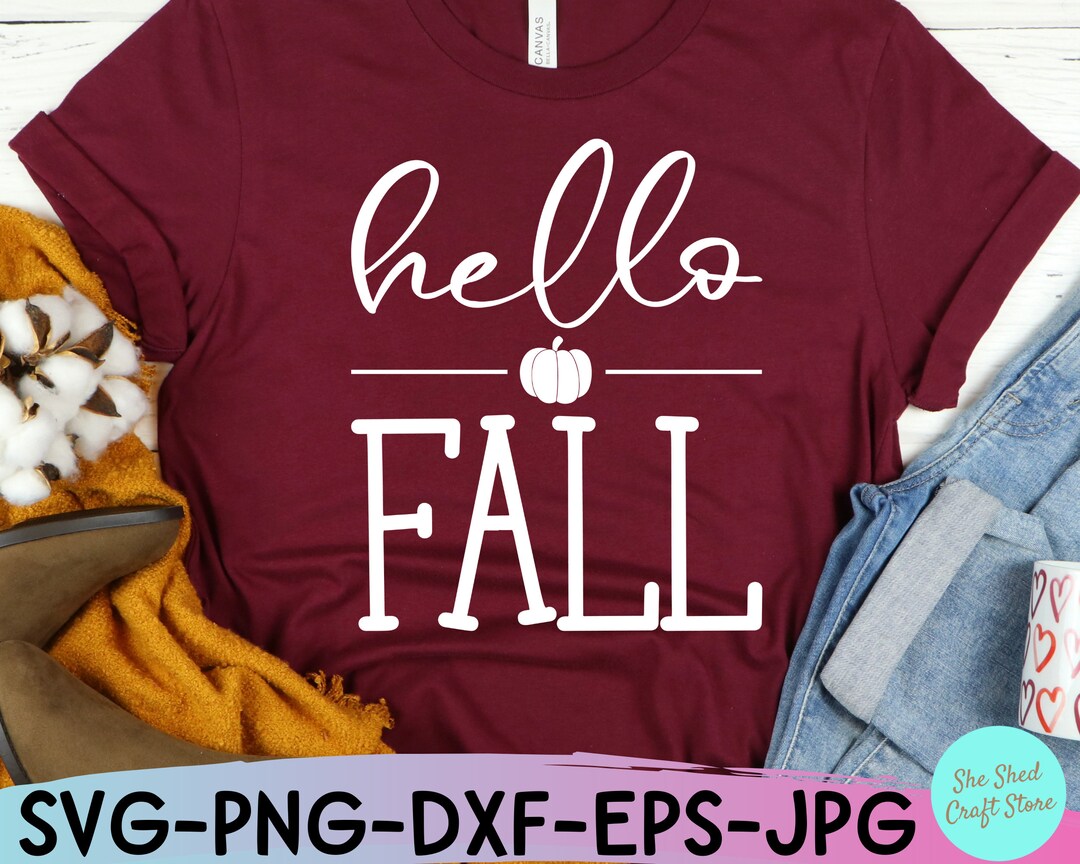 Hello Fall Svg Fall Svg Files Autumn Svg Commercial Use - Etsy
