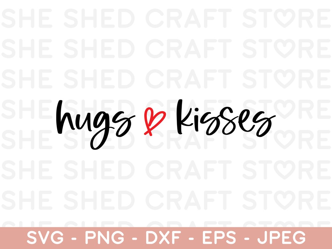 Abrazos y besos SVG, Xoxo svg, corazón svg, San Valentín svg, amor svg ...