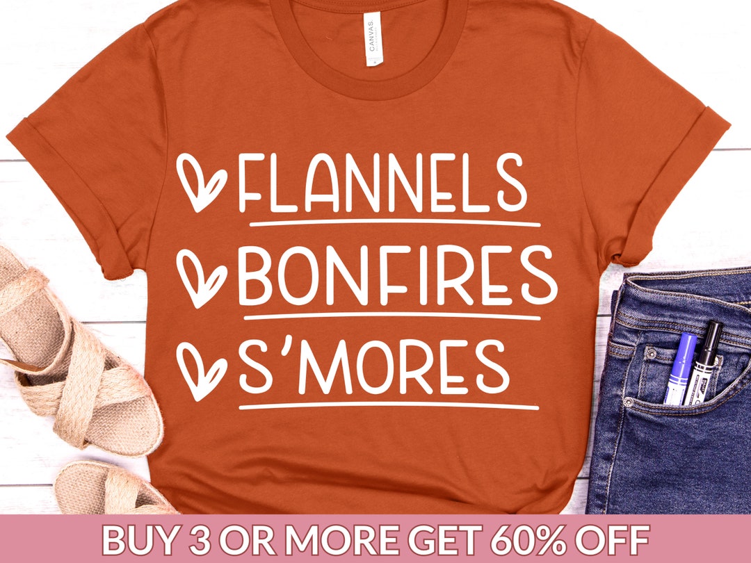 Flannels Bonfires S'mores Svg, Pumpkin SVG, Fall SVG, Farmhouse ...