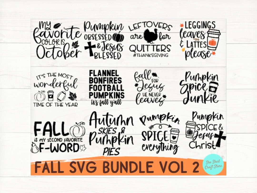 Fall Svg Bundle, Fall Quote Svg Png Cutting Files for Silhouette Cameo ...