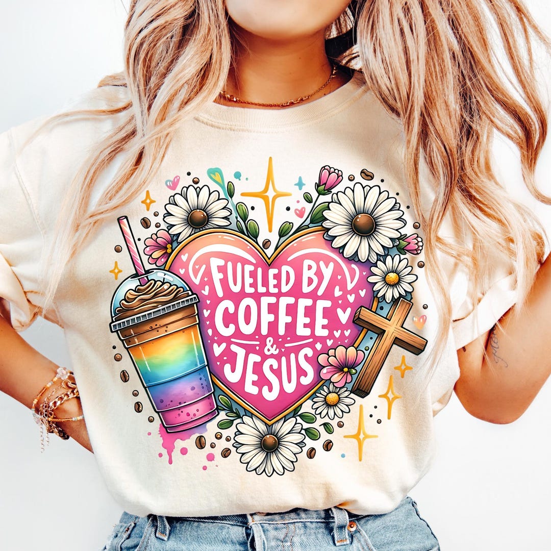 Fueled by Coffee and Jesus Png, Skeleton Christian Png, Christian Woman ...