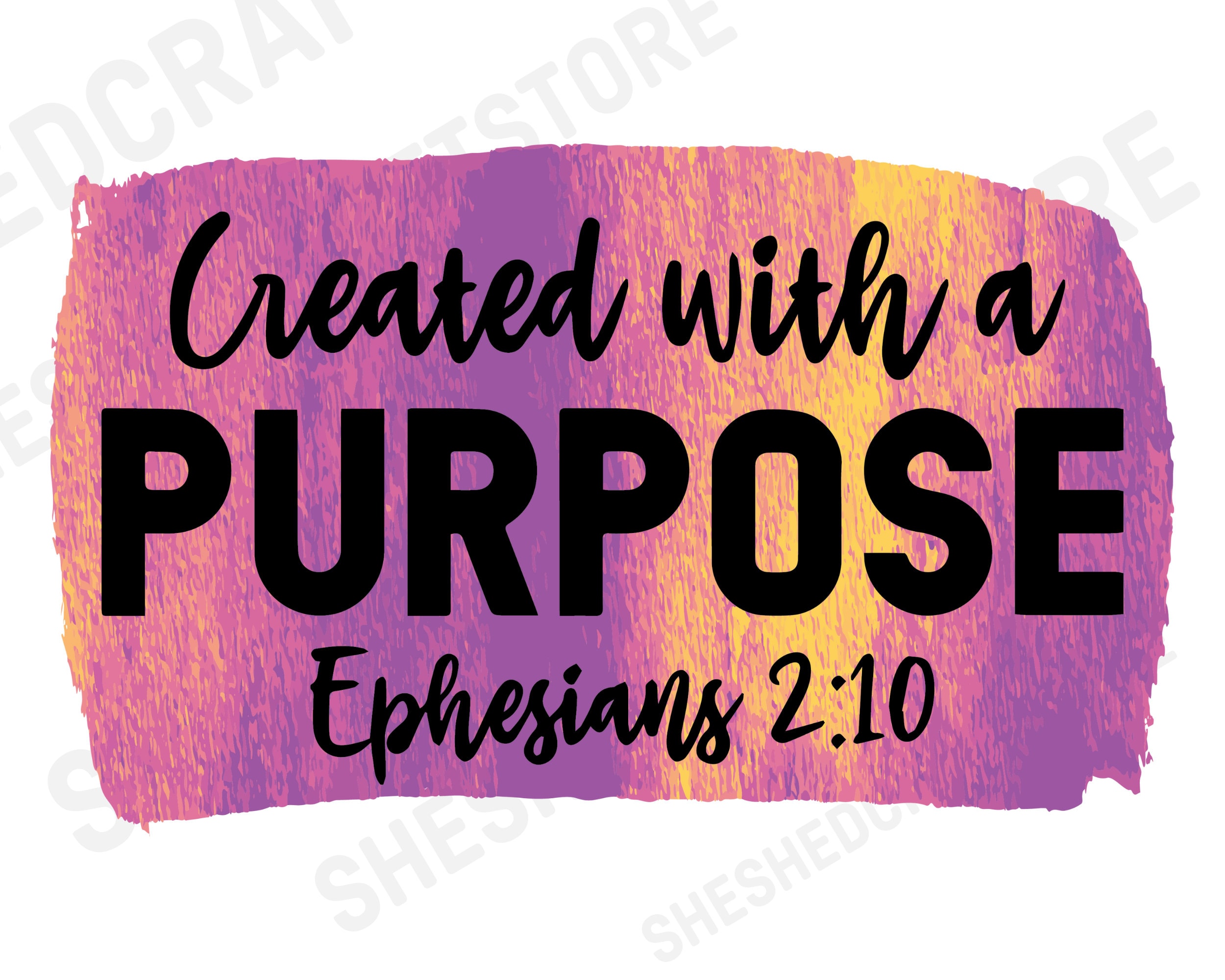 Created With A Purpose Sublimation Png Christian Quotes Png - Etsy