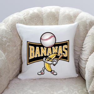 Let's Go Bananas Baseball PNG Sports Team Mascot Funny Banana Playing ...
