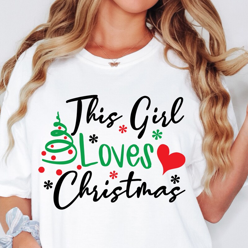 Girls Christmas Shirt Svg - Etsy