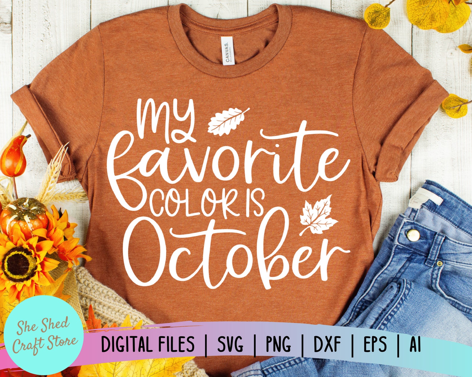 My Favorite Color is October SVG Fall Svg Autumn Svg | Etsy