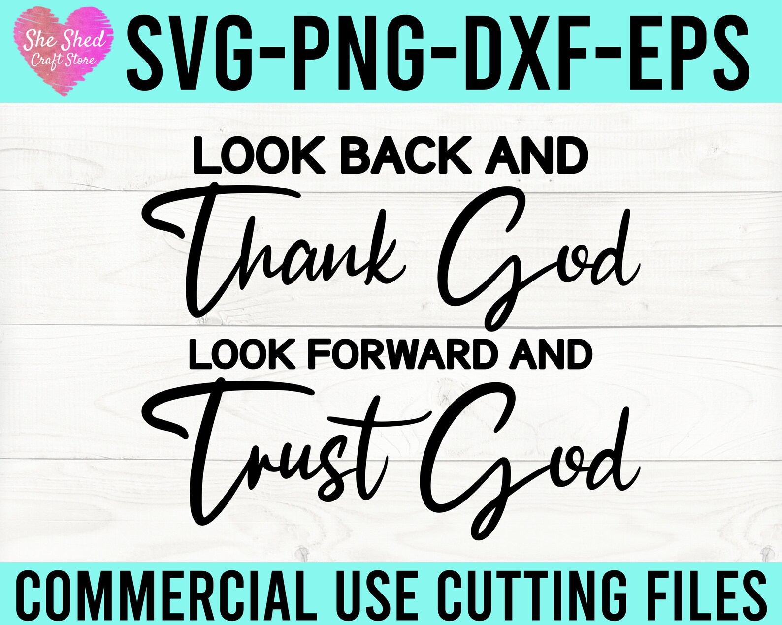Look Back and Thank God SVG PNG PDF Trust God Svg Christian - Etsy