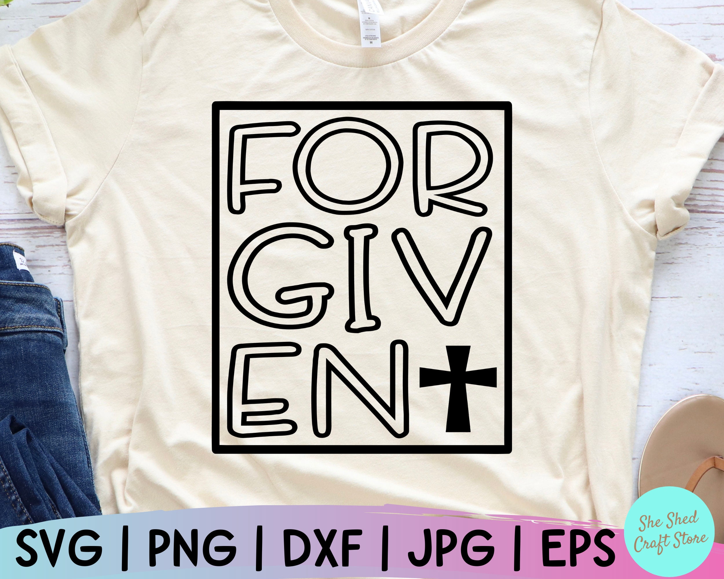 Forgiven Svg Christian Quotes Svg Scripture Svg Dxf Eps | Etsy
