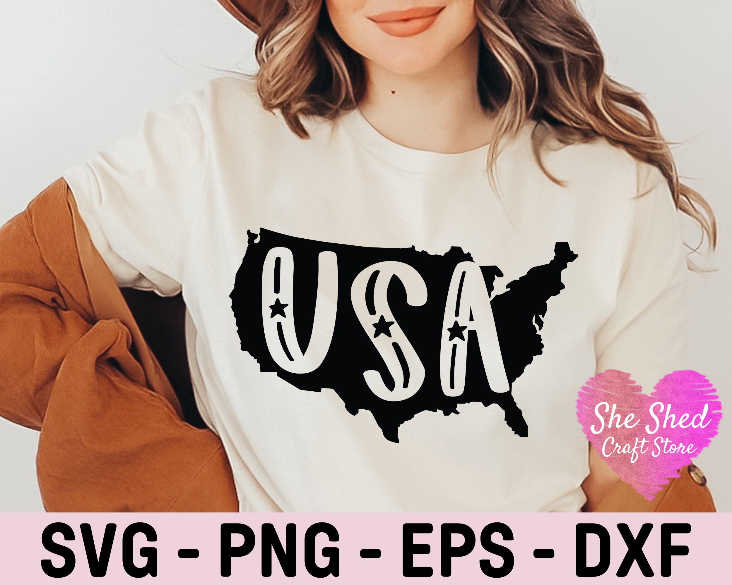 USA Svg USA Map 4th of July Svg Memorial Day Svg Patriotic - Etsy