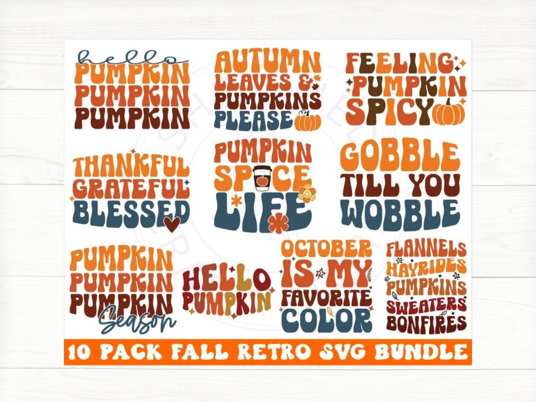 Retro Fall SVG Bundle, Fall Sublimation Bundle, Autumn Fall Svg, Fall ...