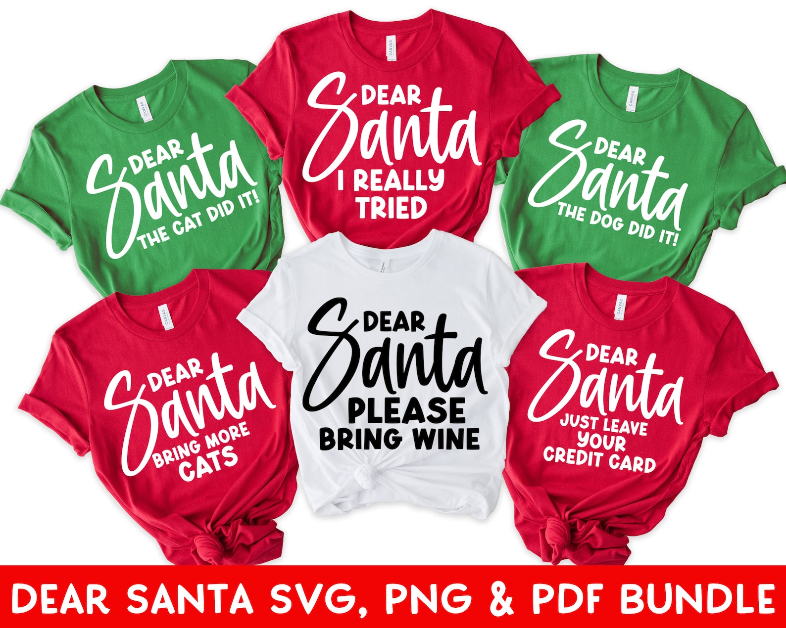 Dear Santa SVG PNG PDF Bundle Family Christmas Shirt Svg - Etsy