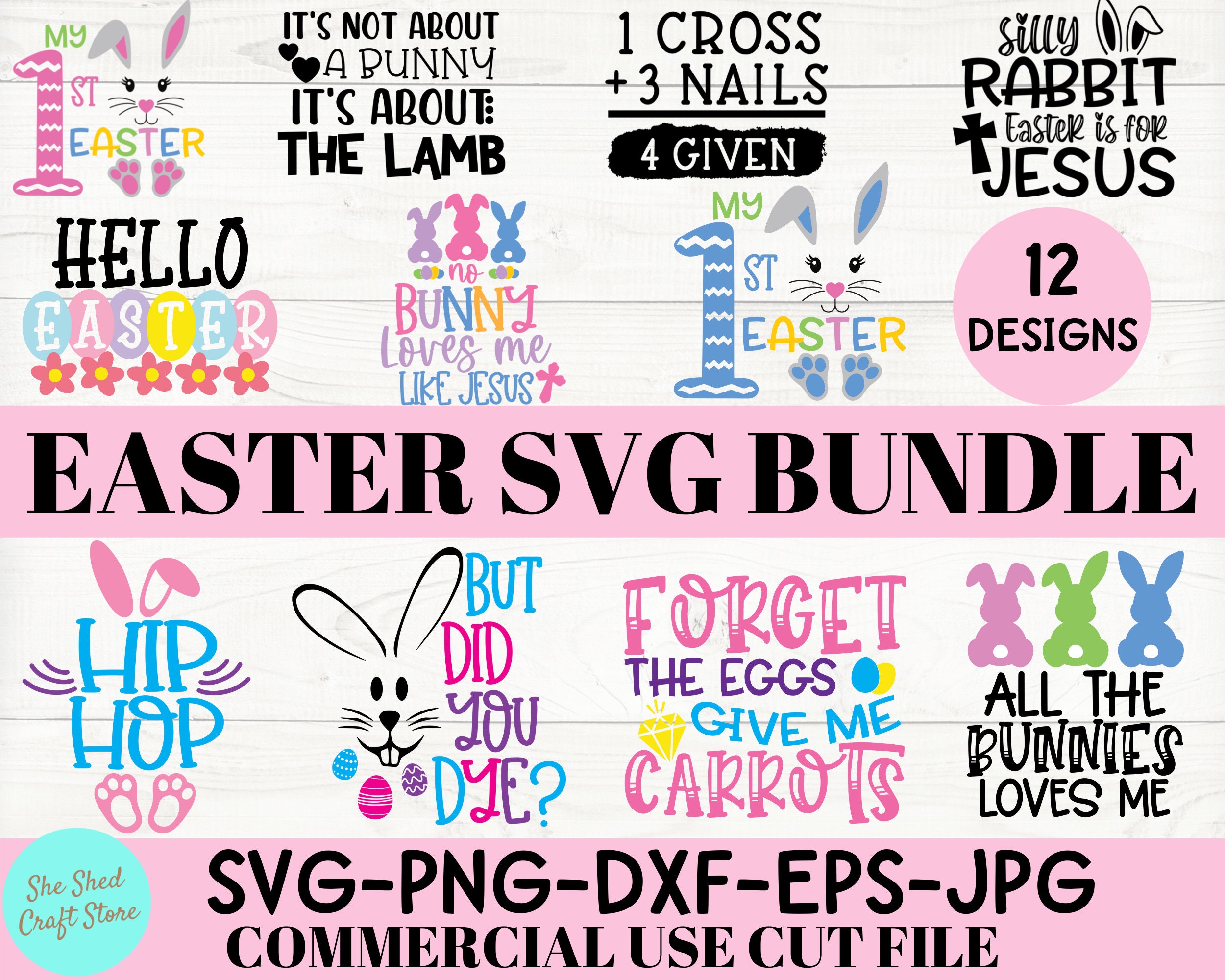 Easter SVG Bundle Easter SVG Happy Easter Bundle Svg - Etsy