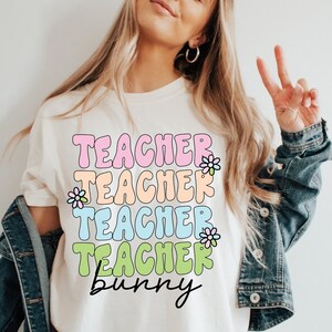 Teacher Bunny PNG, Happy Easter Png, Sublimation Design, Easter Png ...