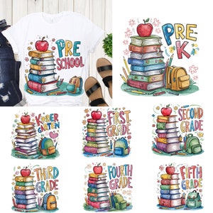 Back to School PNG Bundle, Hello Grade Png Bundle, Pre-k Png, 1st Day ...