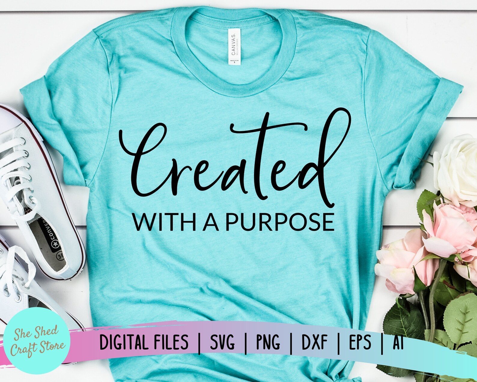 Created With A Purpose Svg Christian SVG Files for Cricut | Etsy