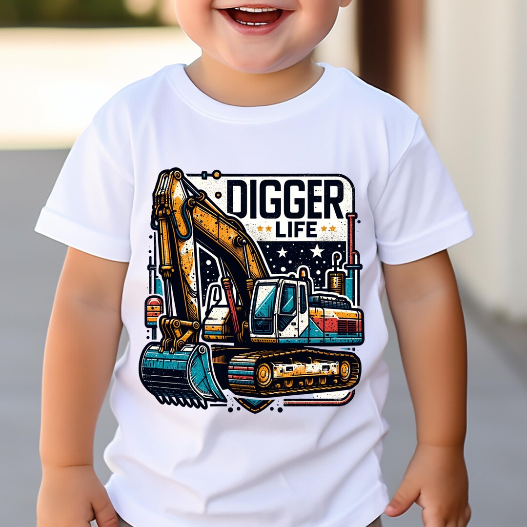 Digger Life Kids Sublimation Design, Construction Png, Bulldozer Png ...