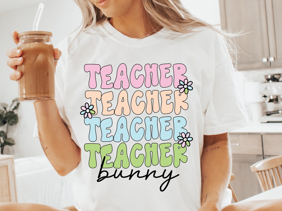 Teacher Bunny PNG, Happy Easter Png, Sublimation Design, Easter Png ...