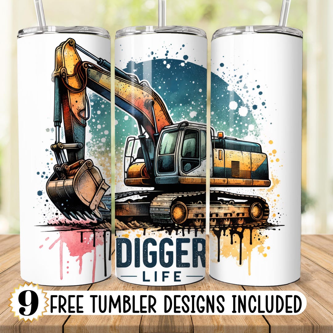 Construction Tumbler Wrap Sublimation PNG, Vehicles Trucks Tractor ...