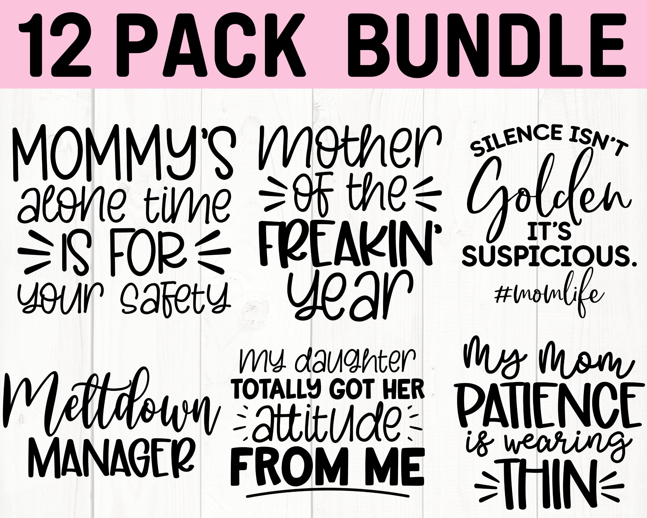 Funny Mom SVG Bundle Mom Quotes Svg Mom Svg Sayings - Etsy