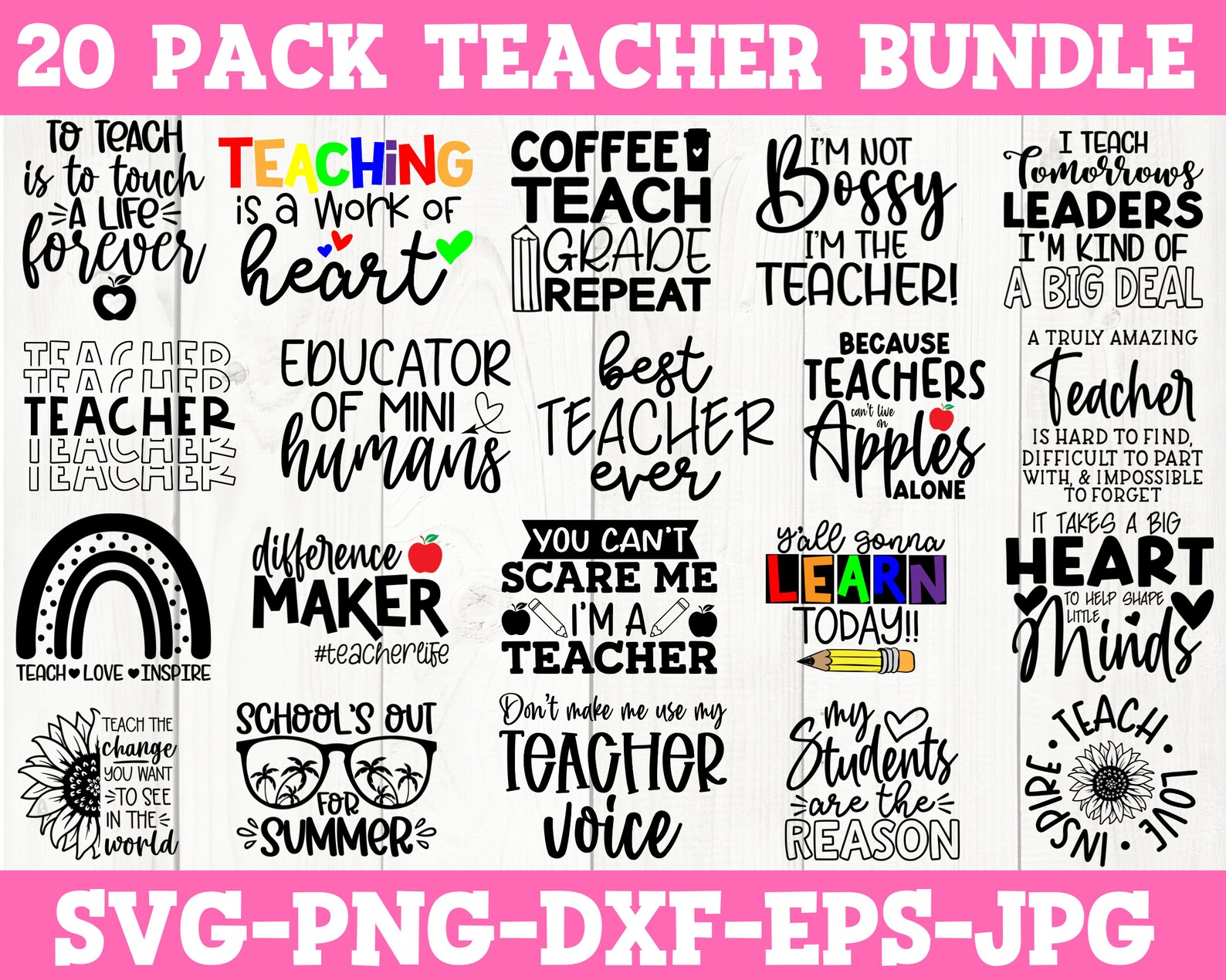 Teacher SVG Bundle Funny Teacher Svg Teacher Life Svg - Etsy