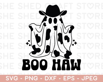 Boo Haw SVG PNG EPS, Cowboy Ghost Svg, Halloween Svg, Funny Halloween ...