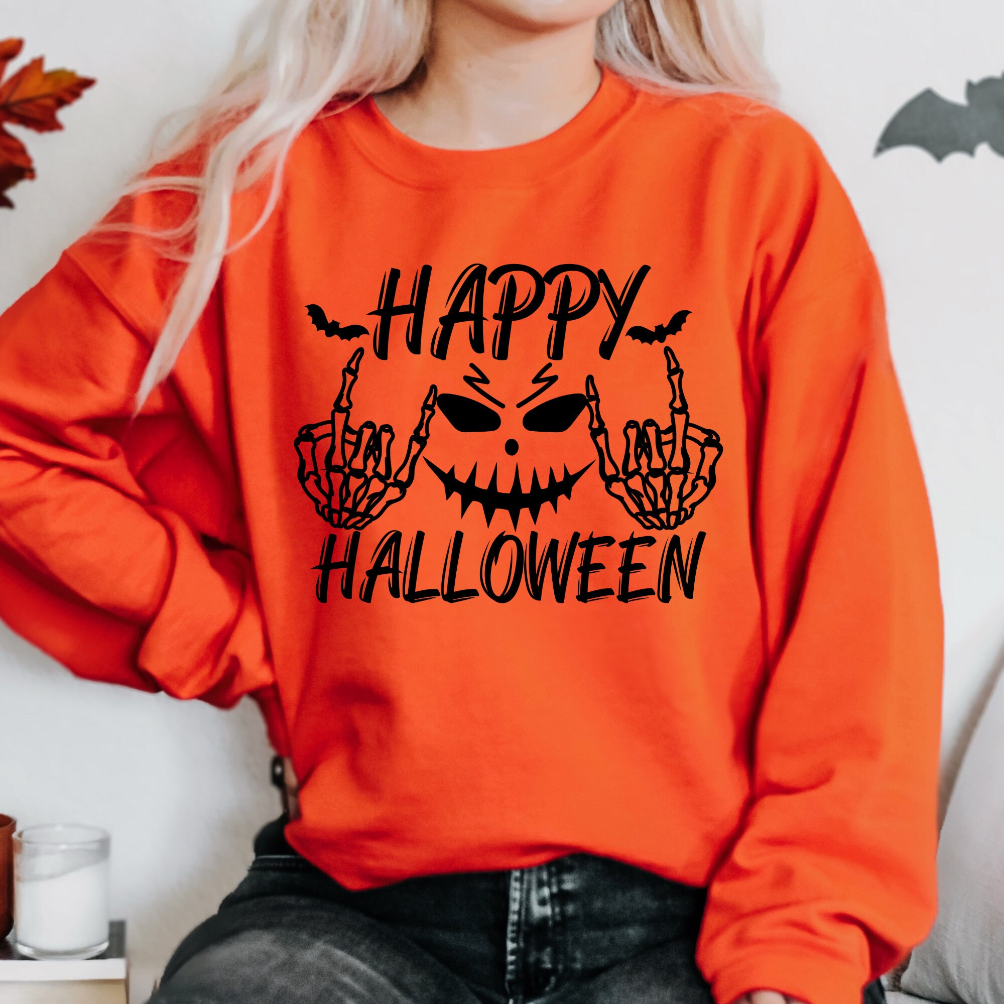 Skeleton Rocking Hand SVG Happy Halloween Svg Cut File - Etsy