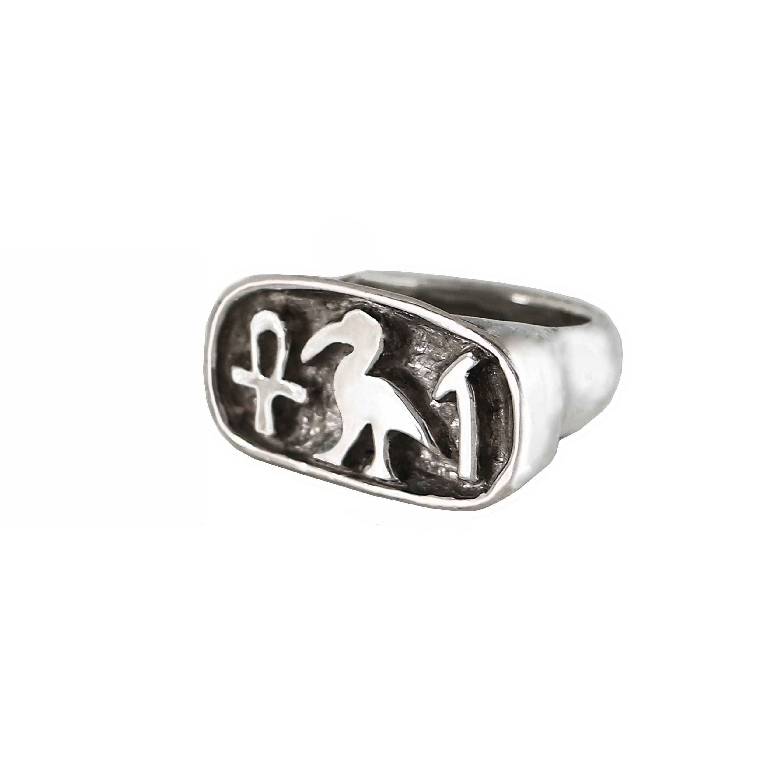 Egyptian Gold Plated Ring, Hieroglyph Ring, Ancient Signet Ring ...