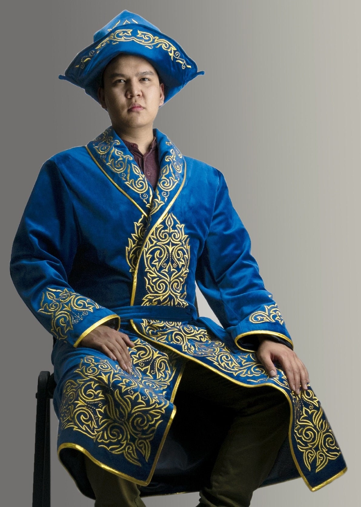 Kazakhstan SHAPAN traditional ethnic national mens coat wear | Etsy