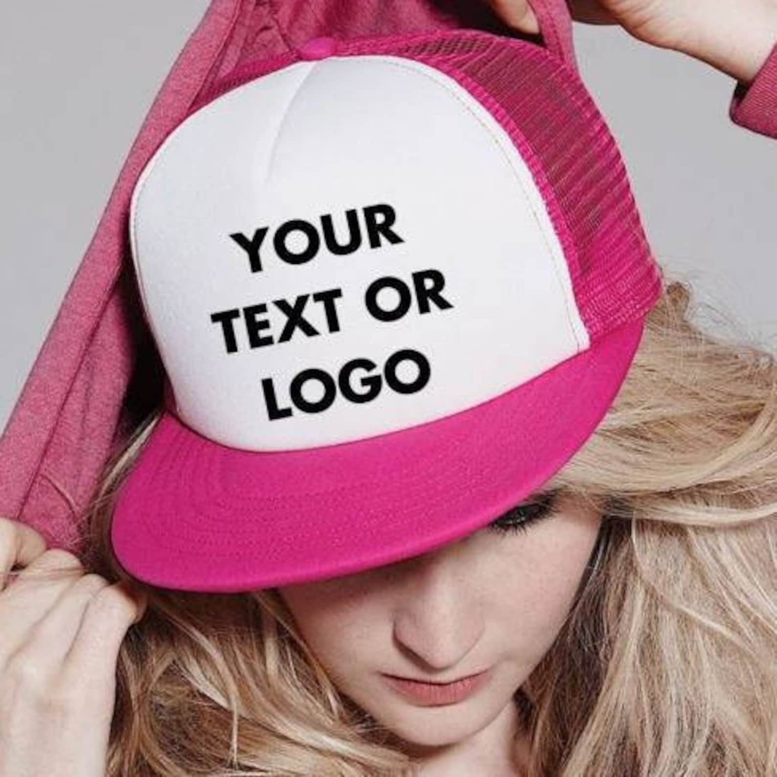 Custom Personalised Caps TEXT/ LOGO PRINTED Baseball Caps Hip | Etsy