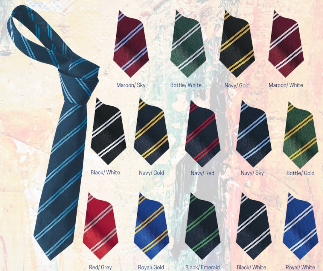 School Ties Boys Girls DOUBLE STRIPE Neck Tie Available in All School ...