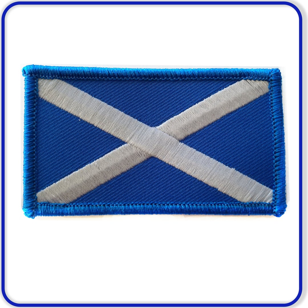 Embroidered Scottish Saltire Scotland Flag Rectangular Badge - Etsy UK