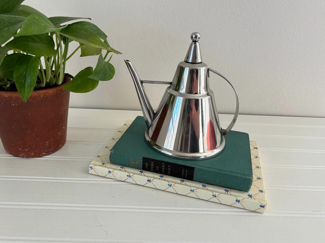 Vintage Silver Watering Can Small Watering Container Silver Metal ...