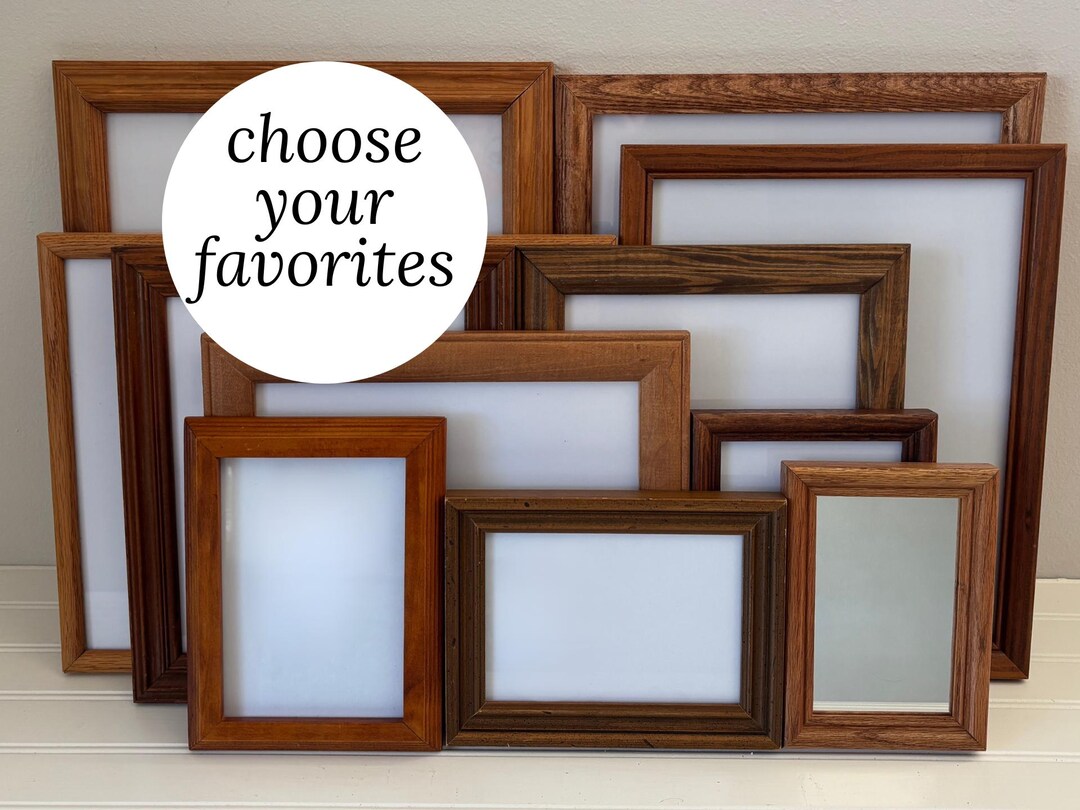 Vintage Solid Wood Picture Frame Gallery Wall Decor Brown Wood Photo ...