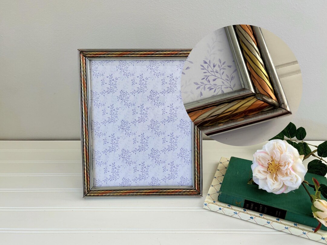 Vintage 8x10 Mixed Metal Picture Frame Gold Horizontal Photo Display ...