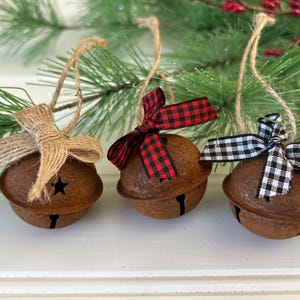 Rusty Jingle Bell Ornaments Rustic Decorative Sleigh Bells Set of 6 ...
