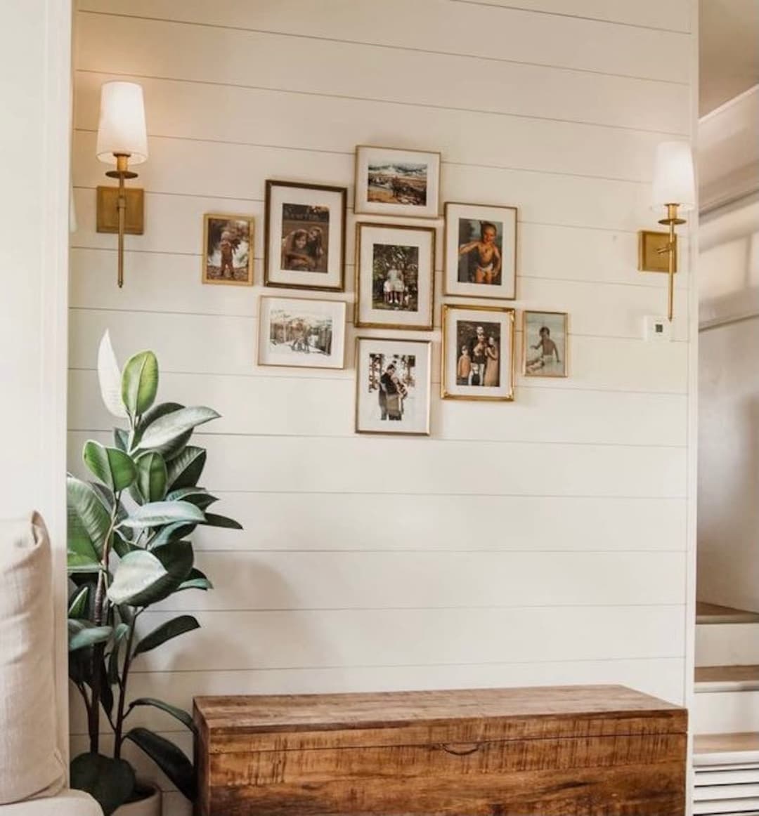 Vintage Brass Picture Frame Gallery Wall Set Large Gallery Wall Gold ...