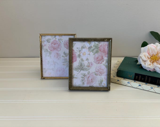 Vintage Brass Photo Frames Set of 2 Mini Brass Picture Frames Small ...