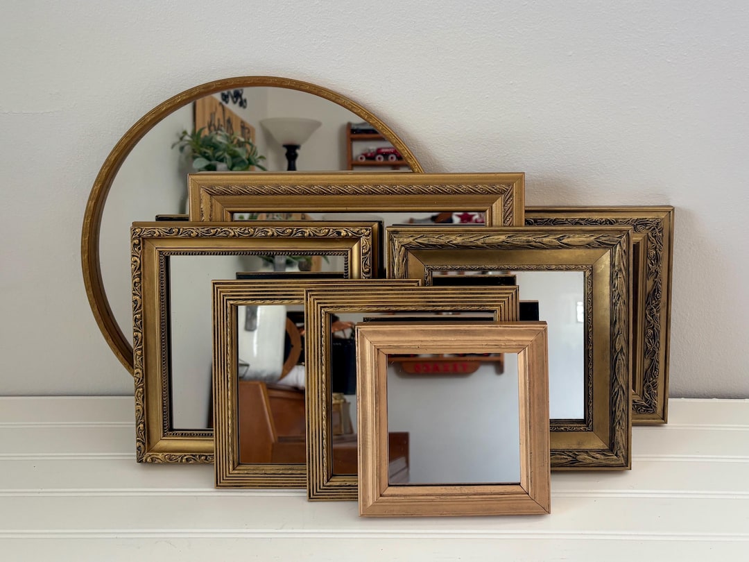 Vintage Gold Mirrors Gallery Wall Decor Set of Ornate Accent Mirrors ...