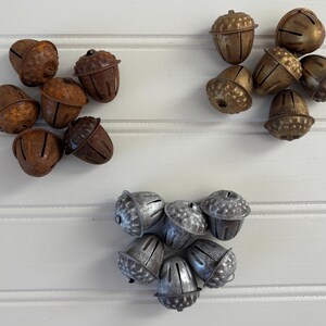 Acorn Jingle Bells Fall Metal Craft Acorns Autumn Wedding Favors Gold ...