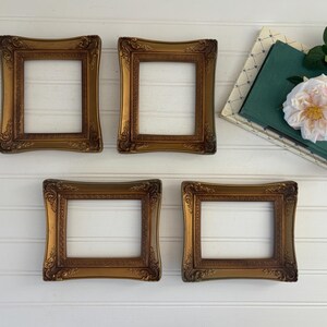 Vintage Gold Photo Frames Set of Four 4x5 Ornate Picture Frames 4 by 5 ...